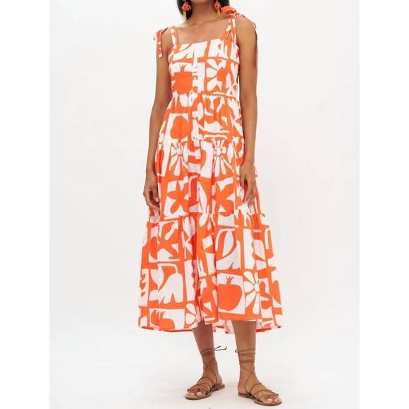Oliphant | Dresses | New Oliphant Tie Strap Button Midi Dress In Twiggy ...